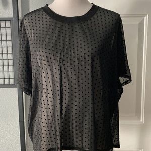 Ashley Graham | Tops | Ashley Graham Sheer Dot Boxy Crop Top 3x | Poshmark